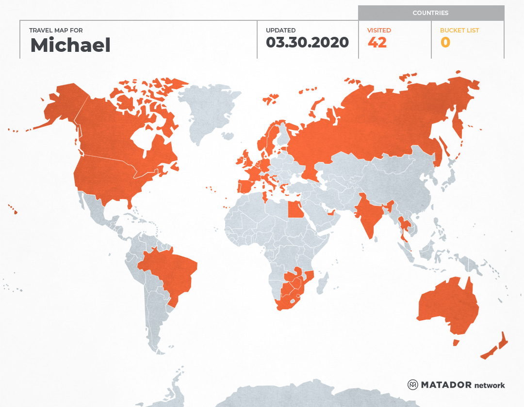 Michael’s Travel Map – Matador Network