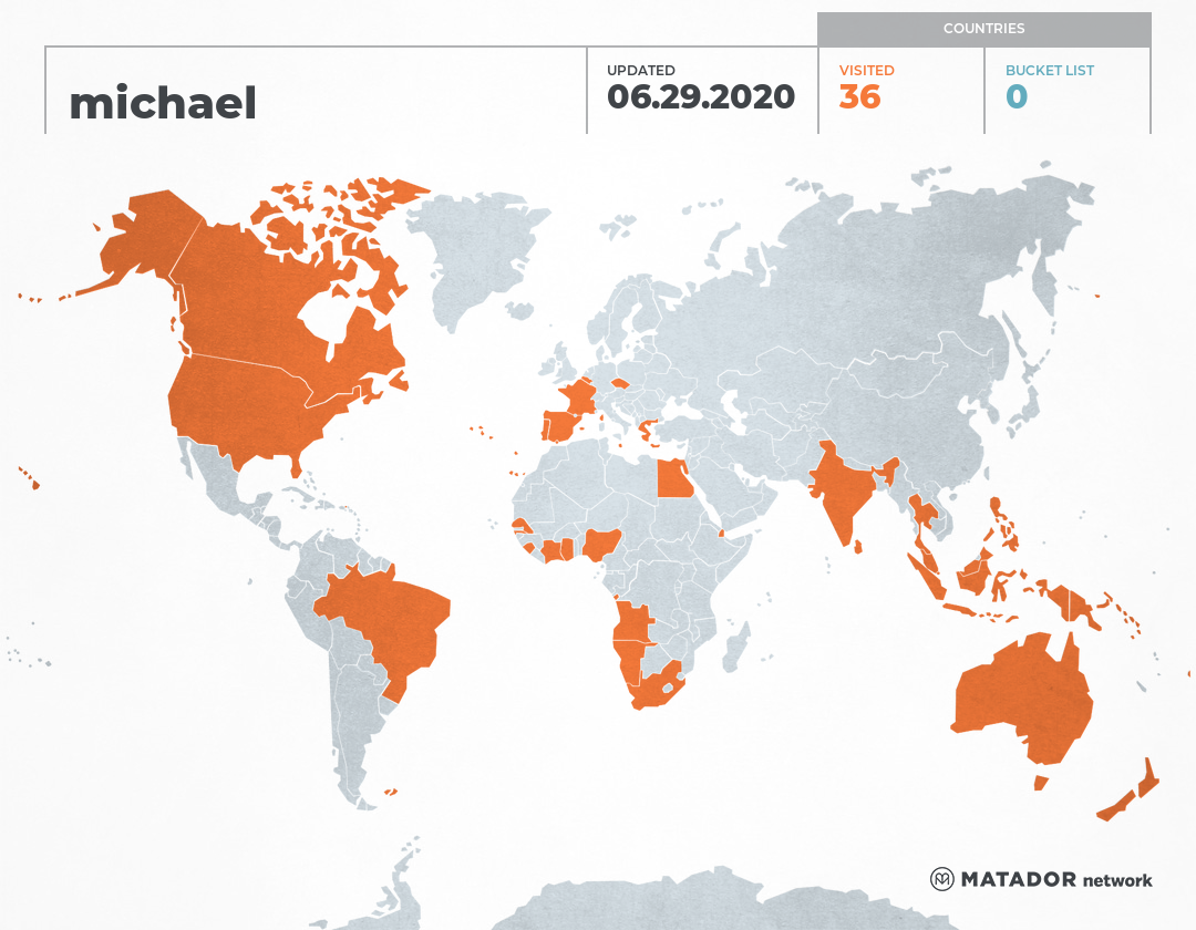 Michael’s Travel Map – Matador Network