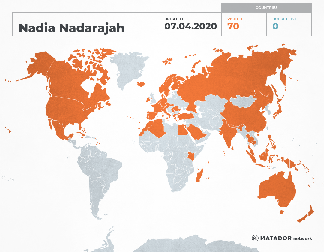 Nadia Nadarajah’s Travel Map – Matador Network