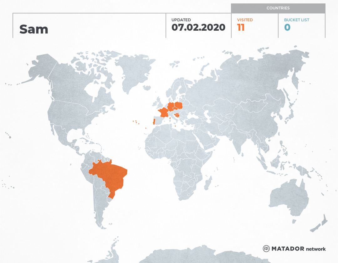 Sam’s Travel Map – Matador Network