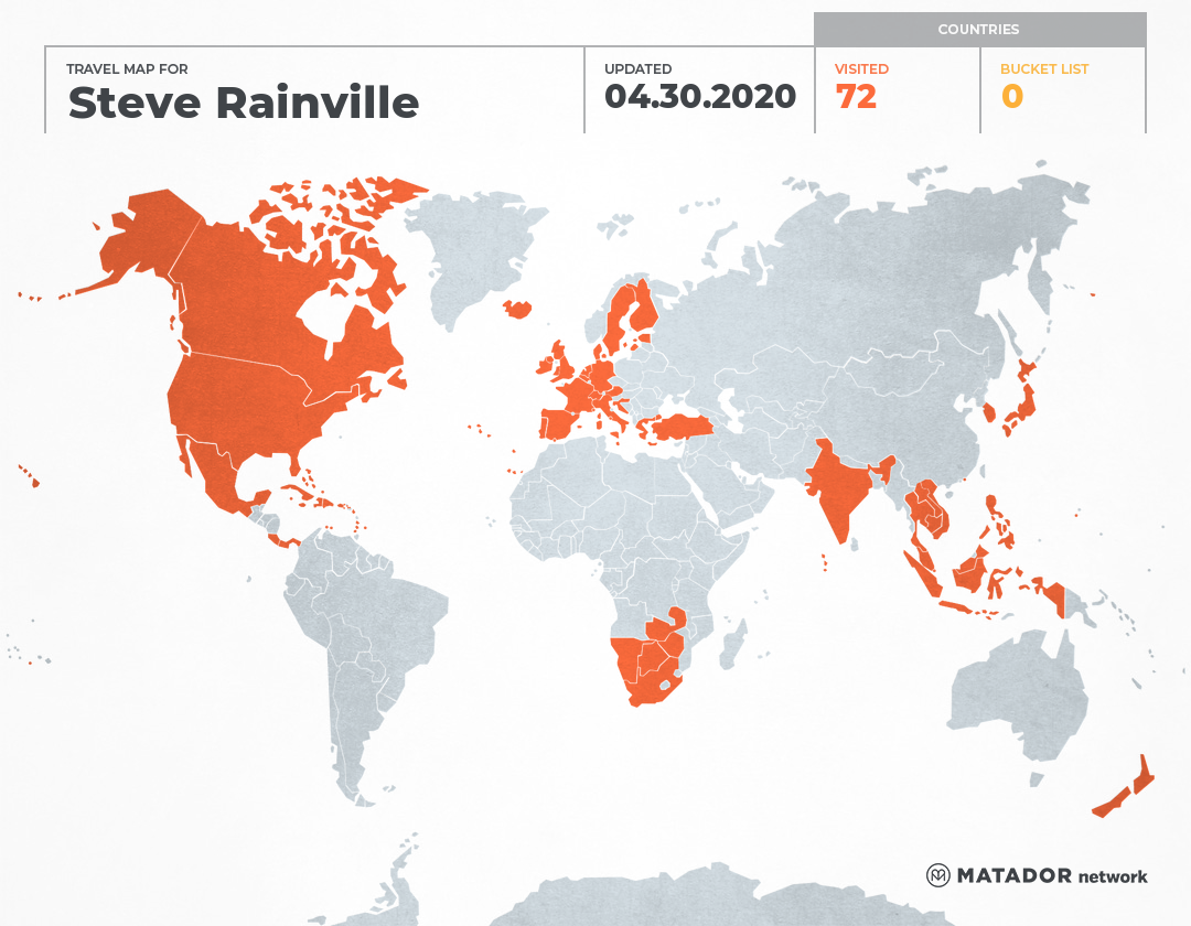 Steve Rainville’s Travel Map – Matador Network