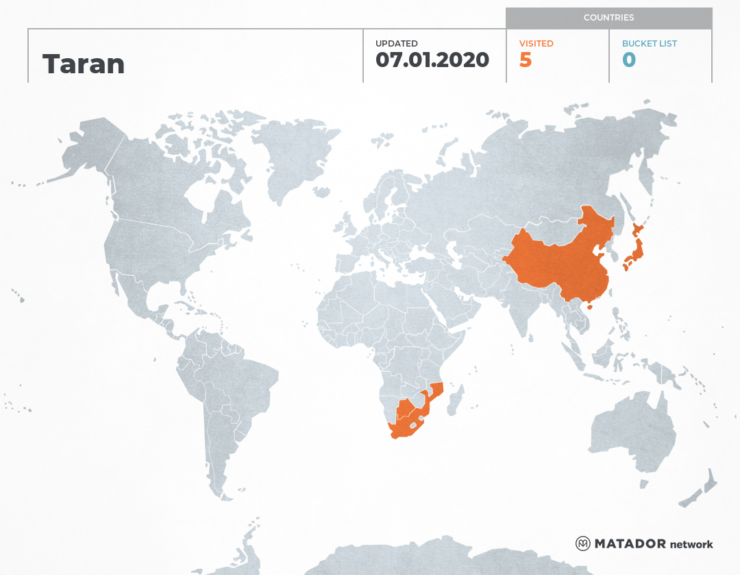 Taran’s Travel Map – Matador Network