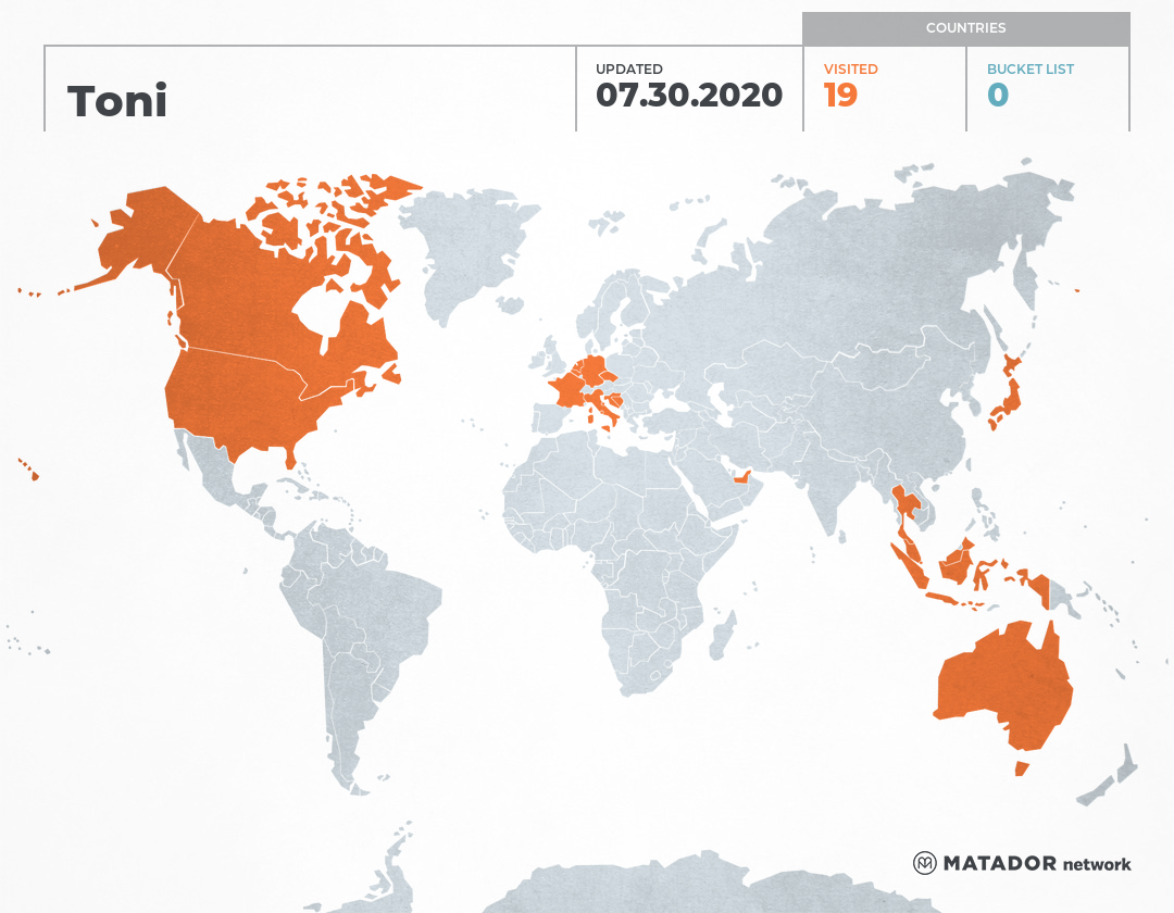 Toni’s Travel Map – Matador Network