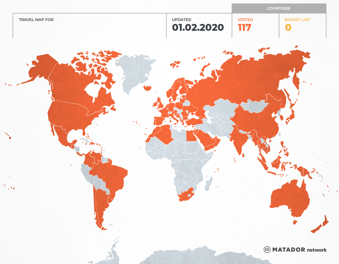 Tony Markey’s Travel Map – Matador Network