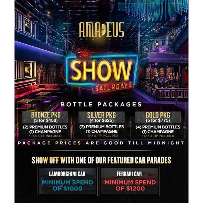 Club Amadeus - Saturday at Amadeus Nightclub Birthday Packages