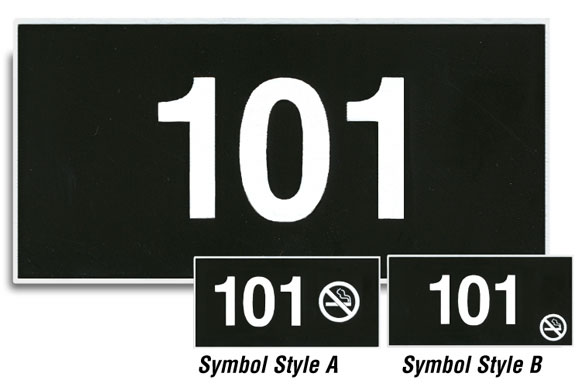 1.5x3 Custom Engraved Plastic Room Number Signs