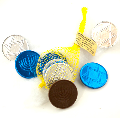 Milk Chocolate Blue & Silver Chanukah Gelt Bag by Thompson Candy Co.
