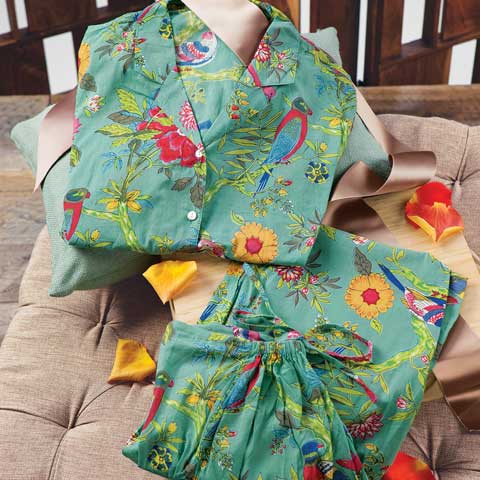 Tropical Garden Pajamas, Loungewear & Robes: Olive & Cocoa