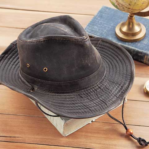 Sedona Waxed Canvas Hat: Olive & Cocoa
