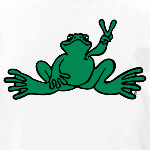 Peace Frogs Adult Green Frog Short Sleeve T-Shirt, Classic White Short ...