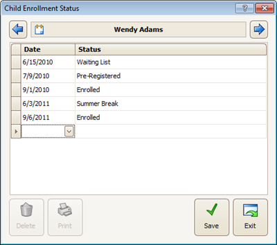 Child Enrollment Status