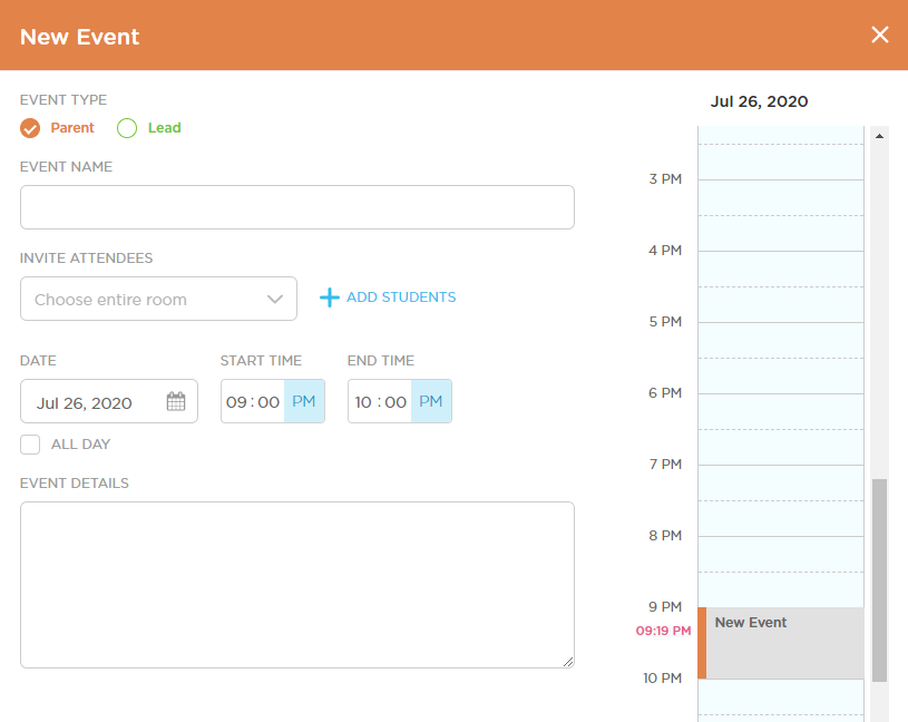 Calendar Events (Web)