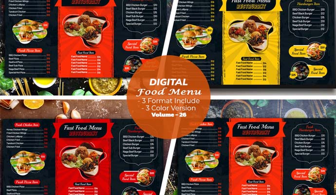 Digital Food Menu Design Template V-26 by mristudio - Sevenstyles