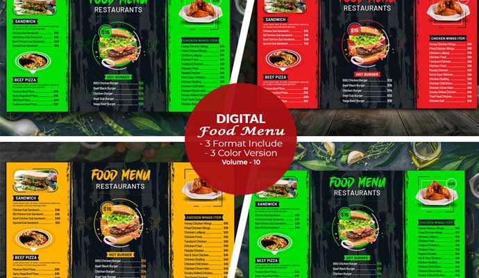 Digital Food Menu Template V-10 by mristudio - Sevenstyles
