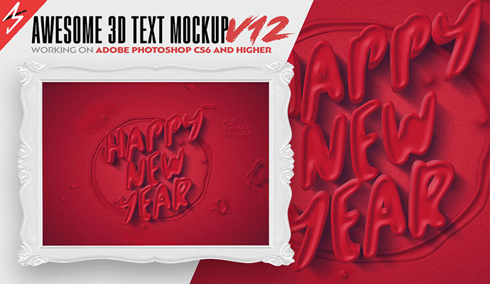 Awesome 3D Text Mockup V12 by amorjesu - Sevenstyles