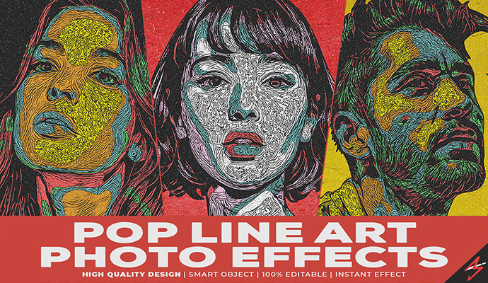 Pop Line Art Photo Effects by amorjesu - Sevenstyles