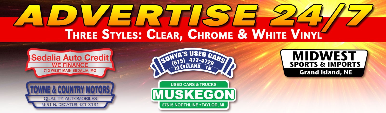 Auto Dealer Supplies & Dealership Advertising | Sid Savage