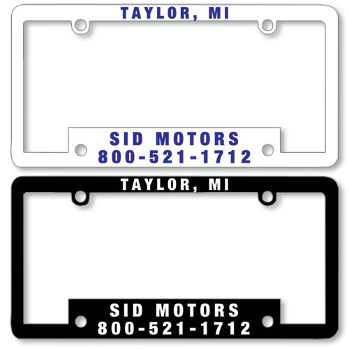 Custom Dealer License Plate Frames | Premium Plastic 1 Color