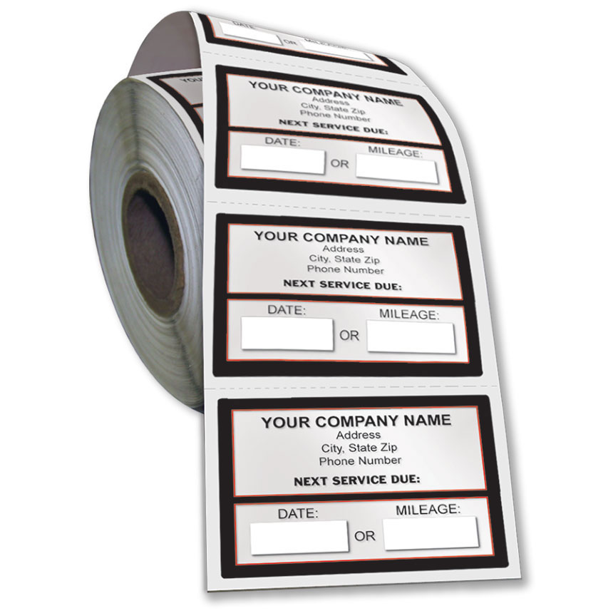 Jumbo Adhesive Service Reminder Stickers - Next Service Due (Roll ...