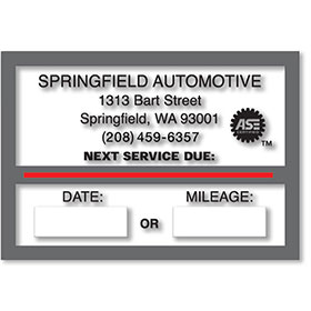 Custom Oil Change Stickers, Oil Change Reminders, Oil Change Reminder ...