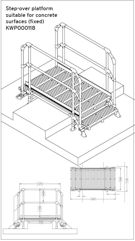 Custom step-over platforms: Photo gallery - Simplified Safety