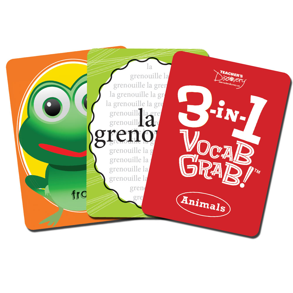 3-in-1 French Vocab Grab Card Games, French: Teacher's Discovery