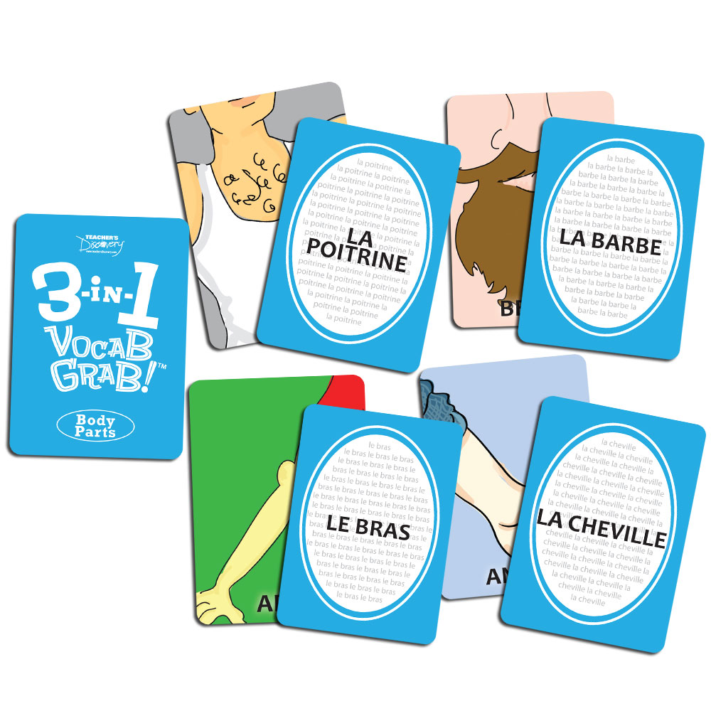 3-in-1 French Vocab Grab Card Games, French: Teacher's Discovery
