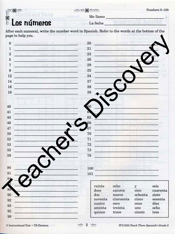 Teach Them Spanish! Grade 5 Book, Spanish: Teacher's Discovery