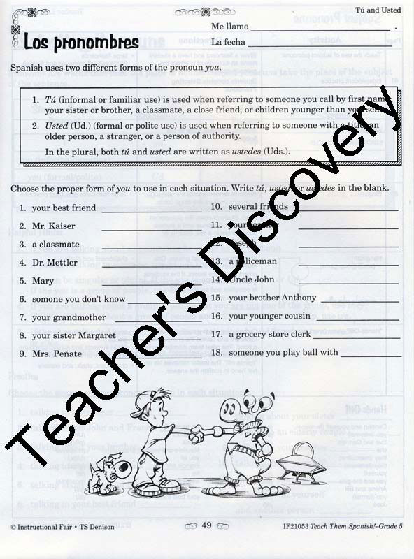 Teach Them Spanish! Grade 5 Book, Spanish: Teacher's Discovery