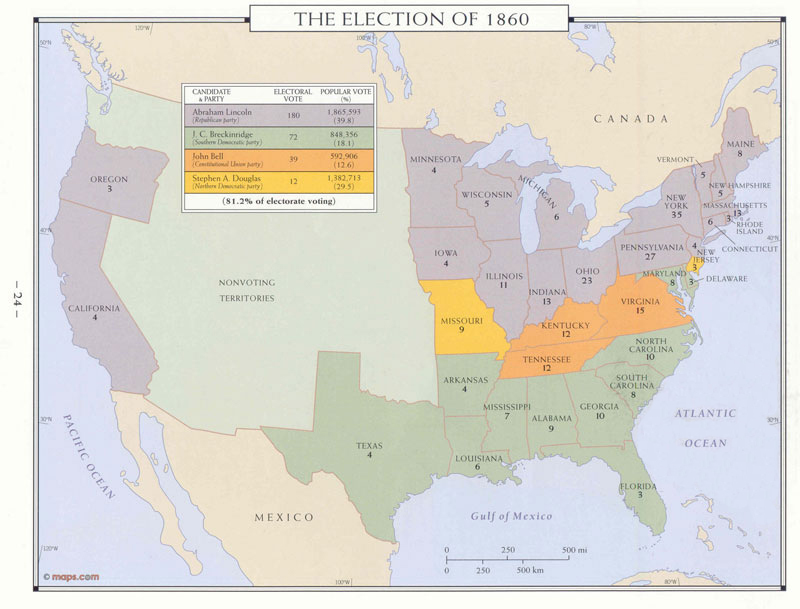 Us Political Map United States History Ii