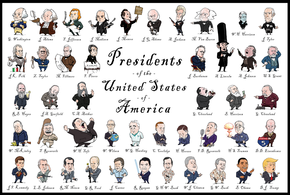 Illustrated Presidents Poster, Social Studies: Teacher's Discovery