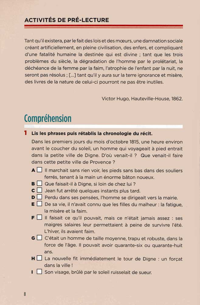 Les Misérables French Level 3+ Reader, Books: Teacher's Discovery