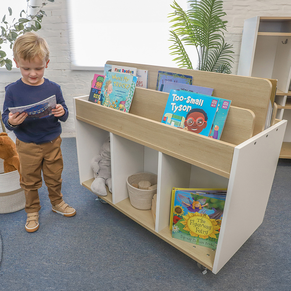 NEW PRODUCTS - Whitney Brothers® elevatED™ Mobile Book Storage Island