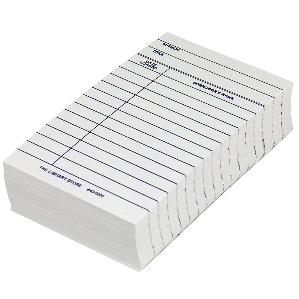Library Book Cards - Book Cards - 2-Column Date Loaned/Borrowers Name ...