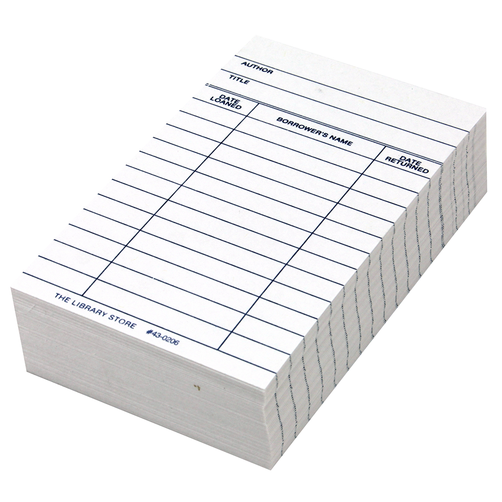 Library Book Cards - Book Cards - 3-Column Date Loaned/Borrowers Name ...