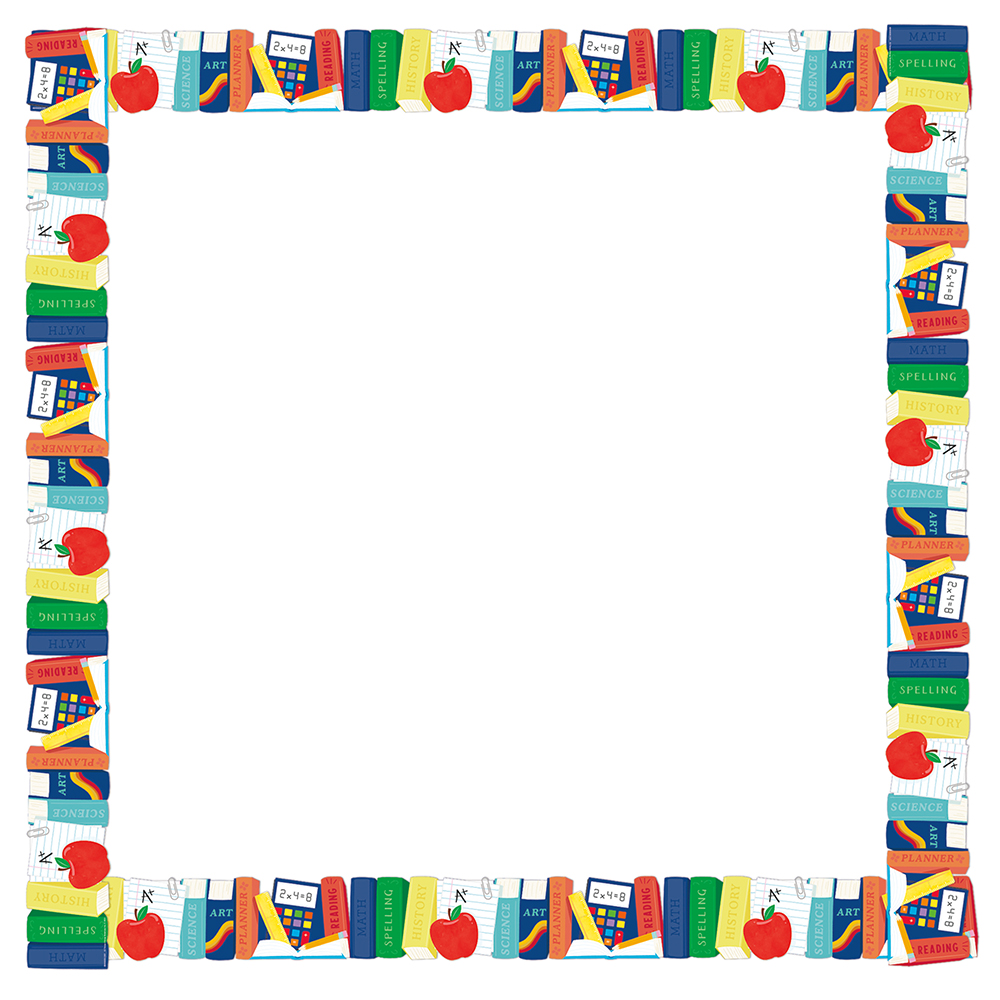 Bulletin Board Decor - Books and Tools Extra Wide Deco Trim®