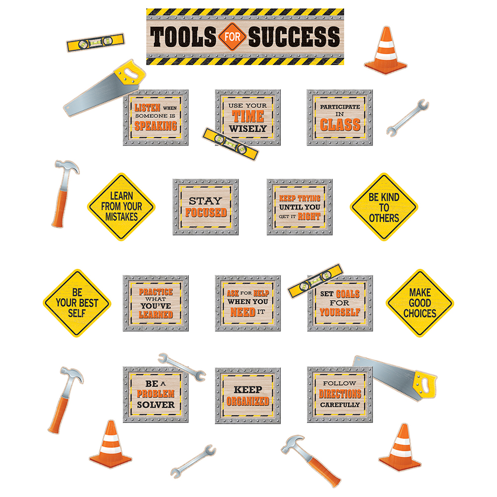 Bulletin Board Decor - Under Construction Tools for Success Mini ...