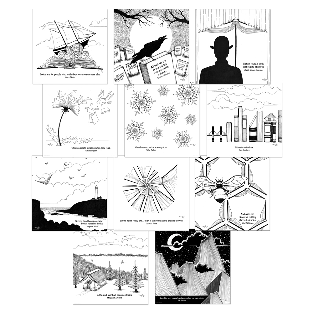 Posters - Literary Book Quotes Posters - 11/Set