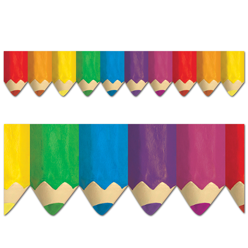 Bulletin Board Decor - Jumbo Colored Pencils Border