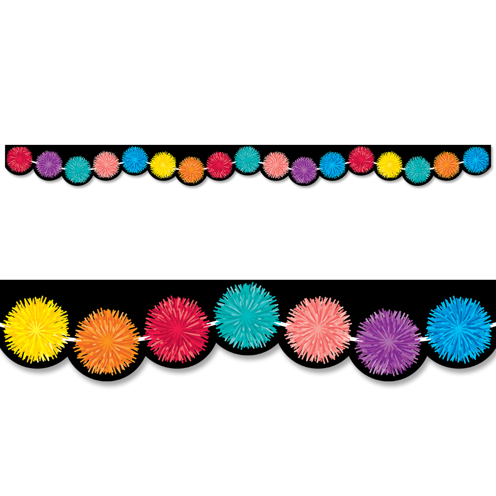 Bulletin Board Decor - Pom-Poms Border