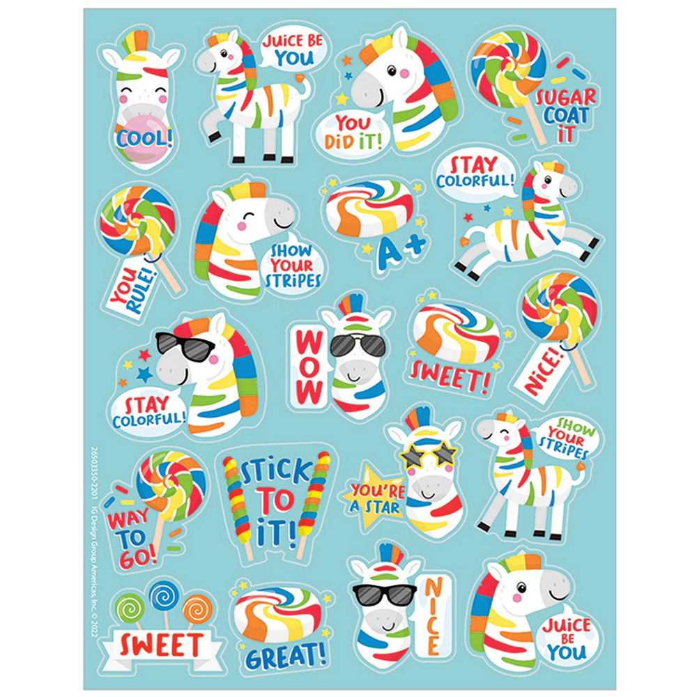 Incentives & Rewards - Fruit Zebras (Fruit Punch) Scented Stickers