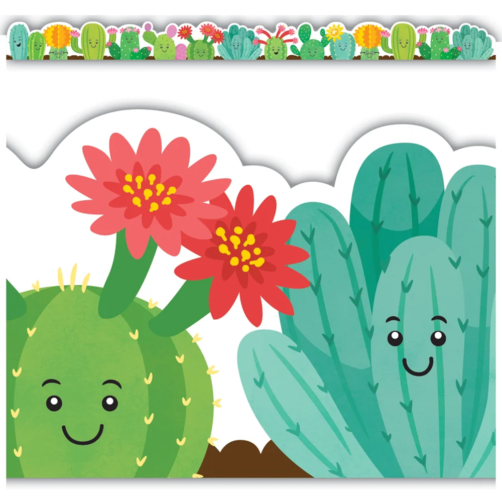 Bulletin Board Decor - Happy Cactus Crew Border Trim