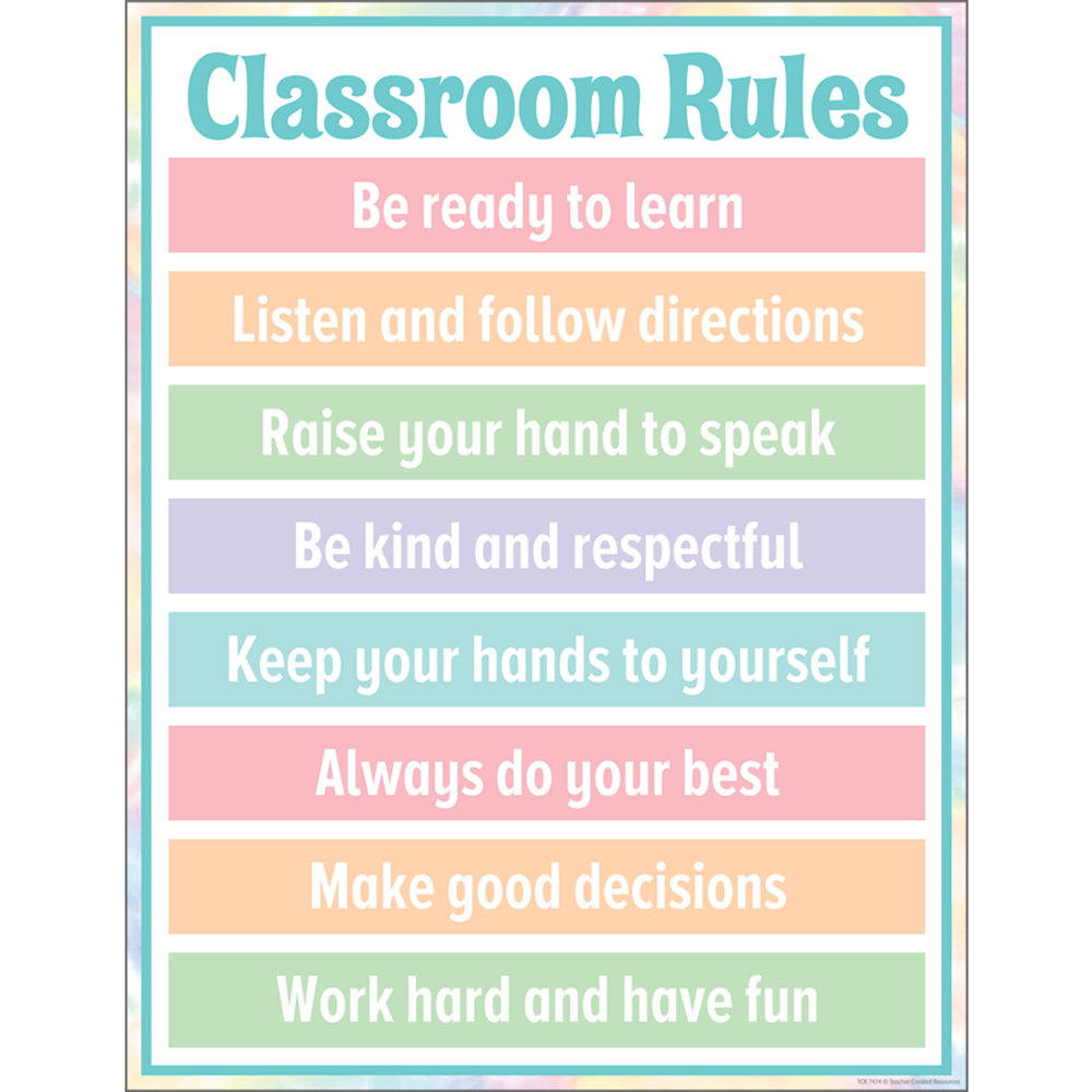 Posters - Pastel Pop Classroom Rules Chart