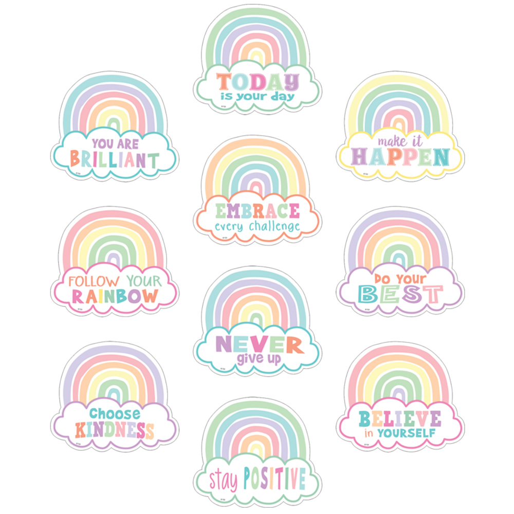Bulletin Board Decor - Pastel Pop Positive Sayings Accents
