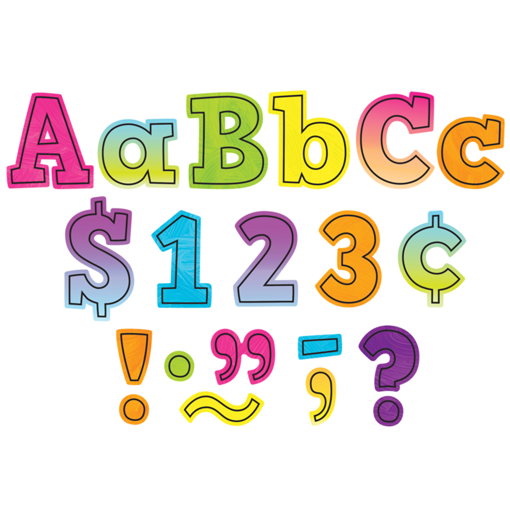 Bulletin Board Decor - Brights 4Ever Bold Block Bulletin Board Letters ...