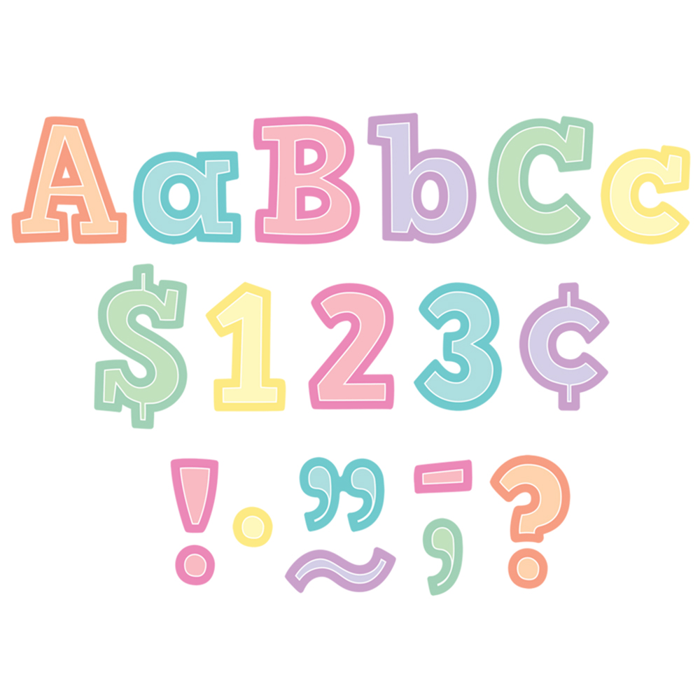 NEW PRODUCTS - Pastel Pop Bold Block Bulletin Board Letters Combo Pack ...