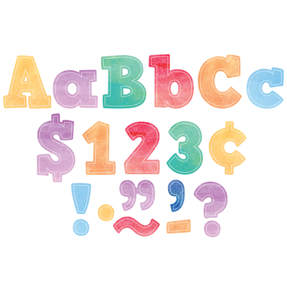 Bulletin Board Decor - Watercolor Bold Block Bulletin Board Letters ...