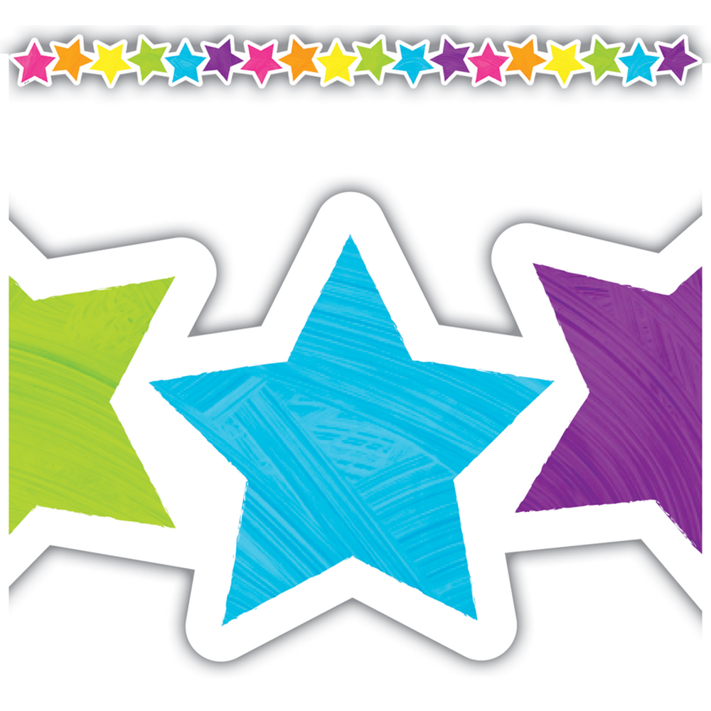 Bulletin Board Decor - Brights 4Ever Stars Die-Cut Border Trim