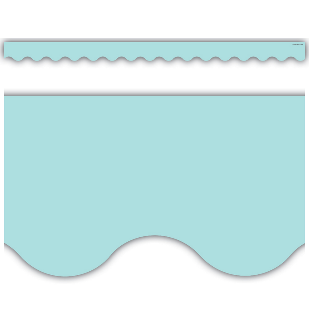 Bulletin Board Decor - Pastel Blue Scalloped Border Trim