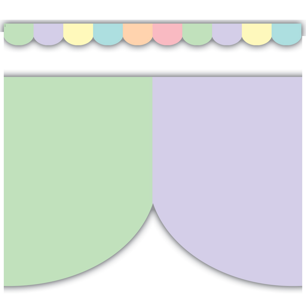 Bulletin Board Decor - Pastel Pop Scalloped Die-Cut Border Trim